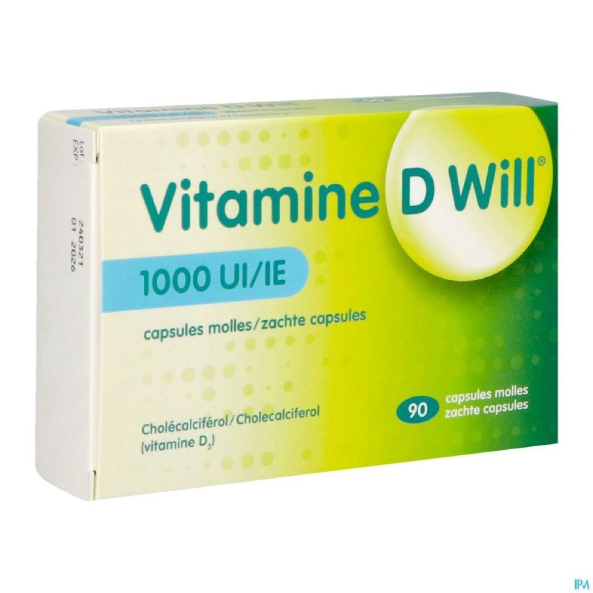 Vitamine D Will 1 000 IU soft caps. 90